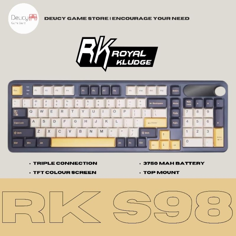 Jual Royal Kludge RK S98 Top Mount Triple Connection With LED Screen ...