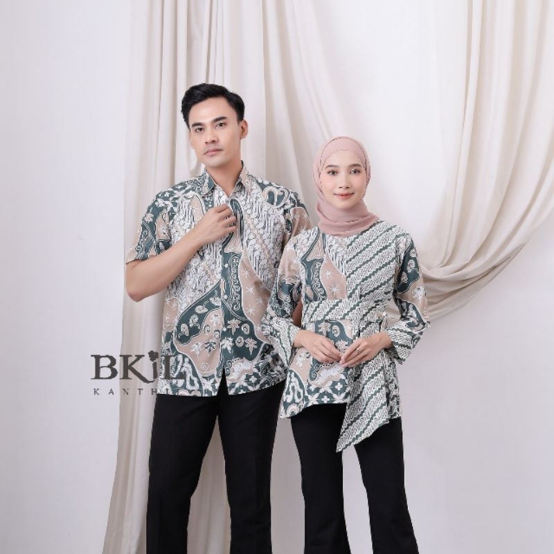 Jual KANTHIL Baju Batik Couple Modern Atasan Batik Kerja Couple Bintang ...