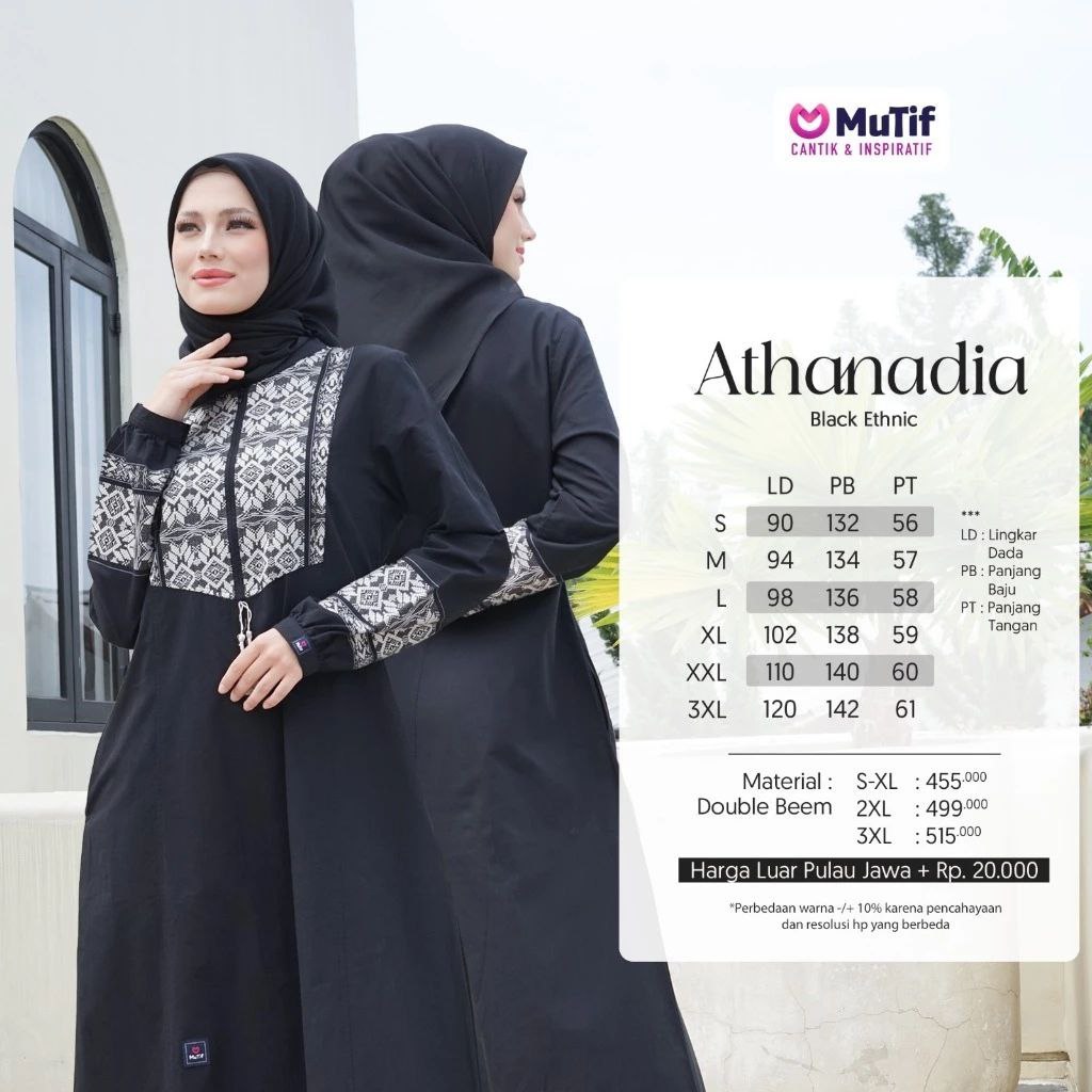 Jual MuTif 100% ORI | Athanadia Ethnic Black | Gamis MuTif | Shopee ...