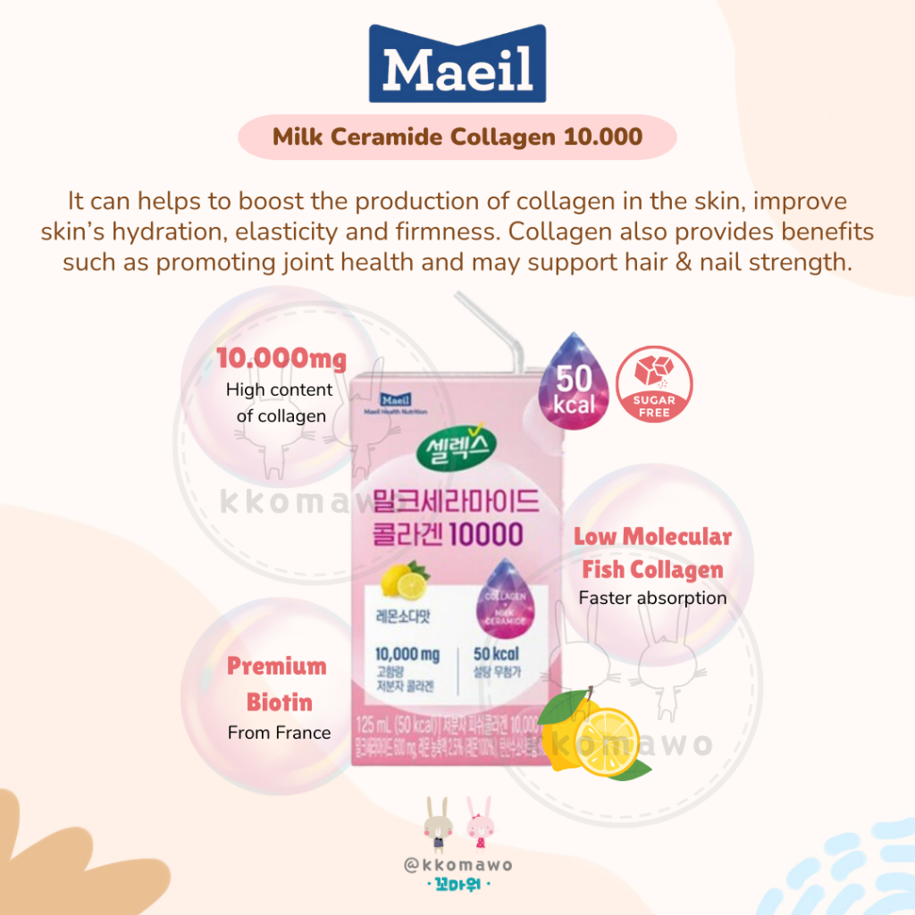 Jual Milk Ceramide Collagen 10,000mg / Low molecular Fish Collagen ...