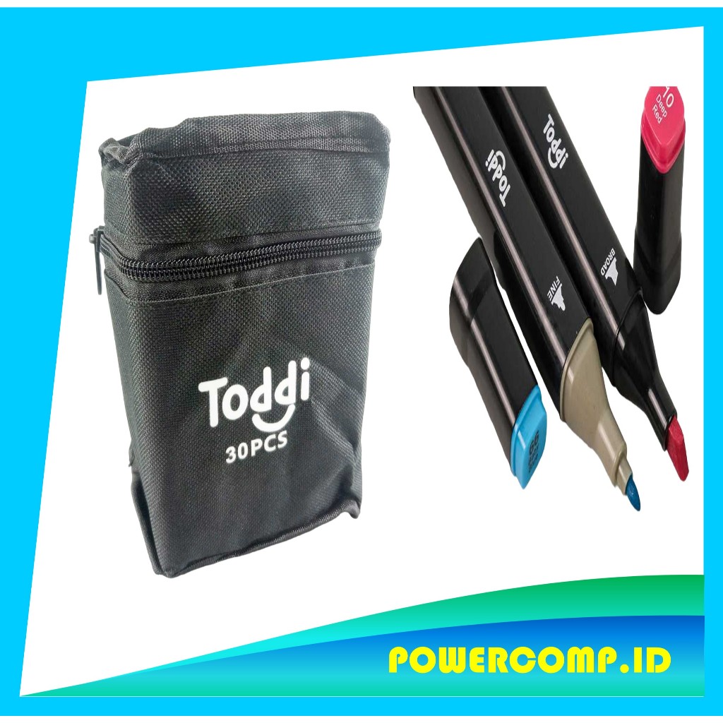 Jual Toddi T30 Spidol Dual Side Fine Art Marker 30 Color - Touch Set ...