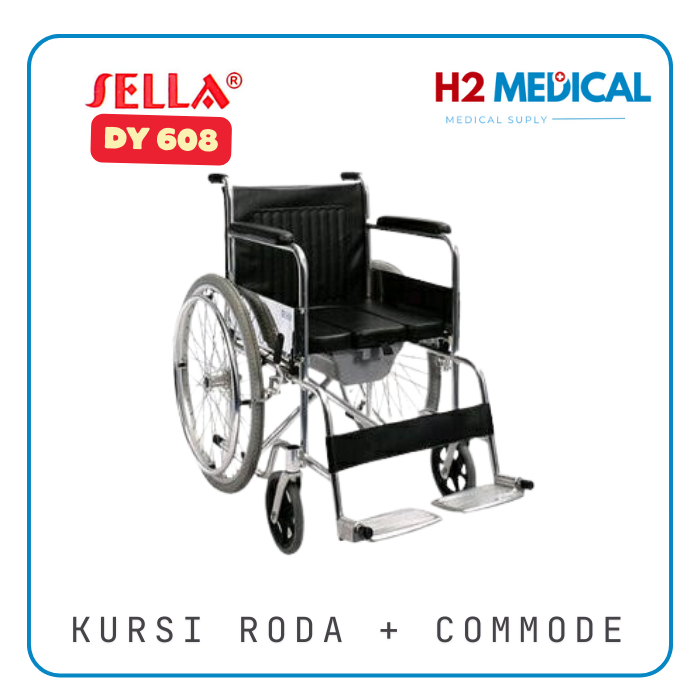Jual SELLA Kursi Roda + Commode Chair Mandi BAB Pispot DY 608 Lansia ...