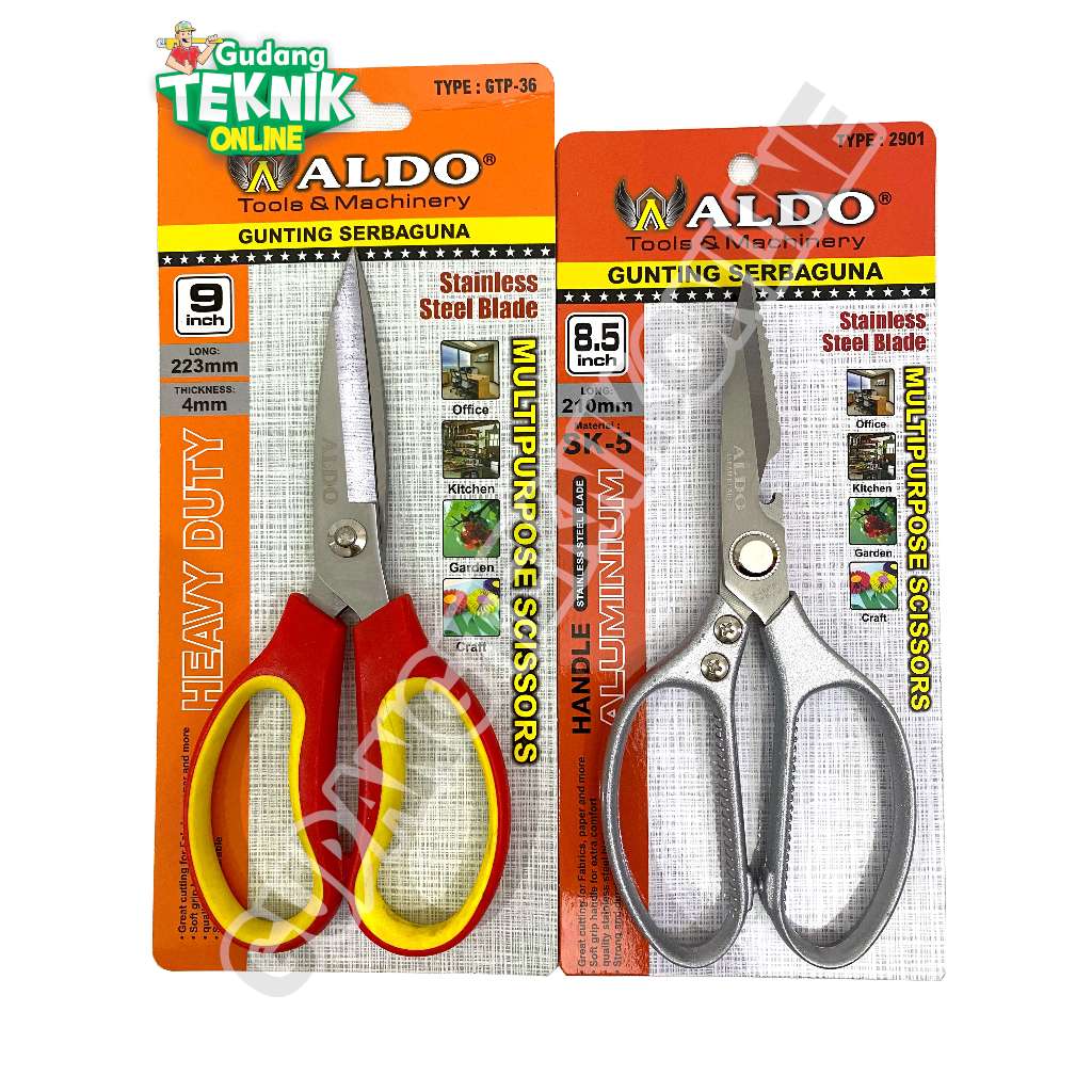 Jual Gunting Serbaguna 8.5" ALDO 2901 GTP-36 / Gunting Potong Kertas ...