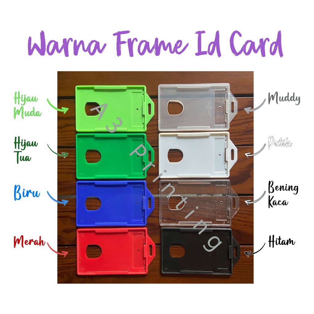 Jual frame / Tempat id card murah bisa ecer (putih, bening, merah, biru ...