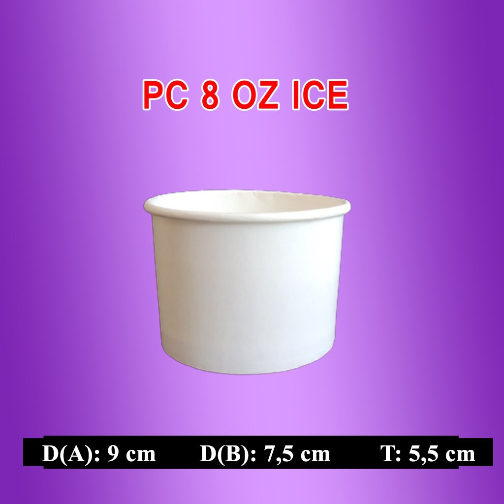Jual (ISI 50) Paper Cup Ice Cream 8 oz Ice Cream Polos - pr | Shopee Indonesia