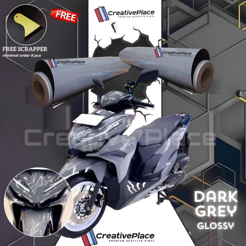 Jual Sticker Skotlet Motor Dark Grey Glossy Premium Scotlite Abu Tua ...