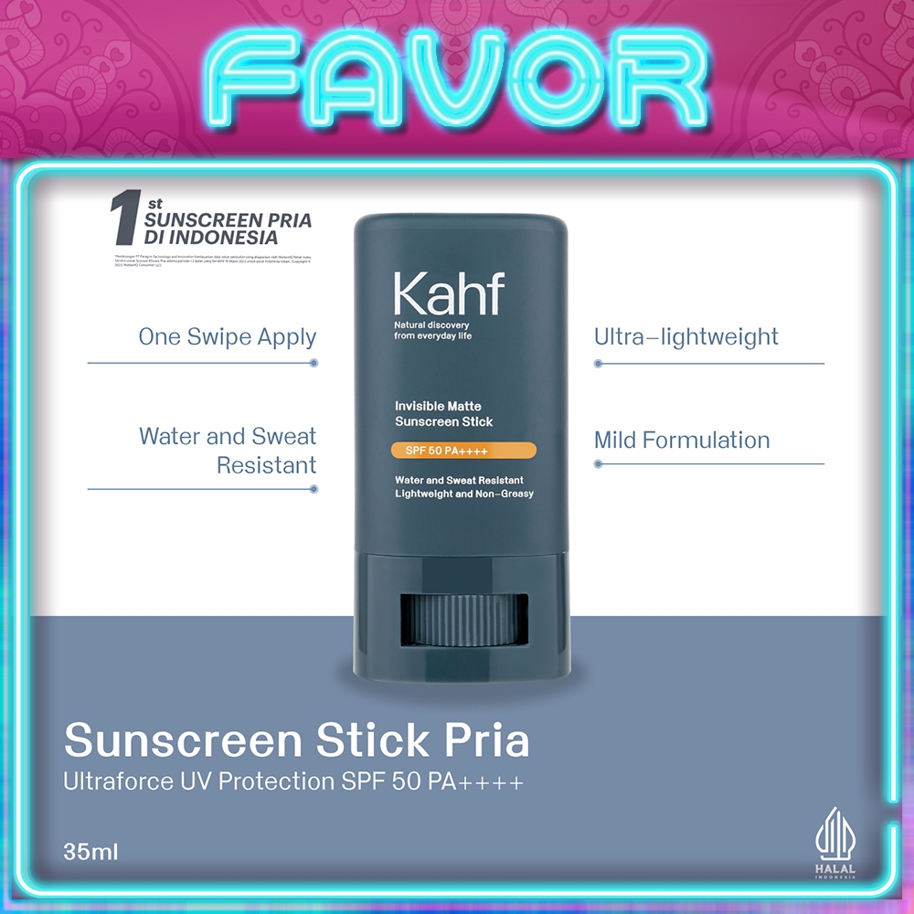 Jual Kahf Invisible Matte Sunscreen Stick SPF 50 PA++++ 22g | Shopee ...