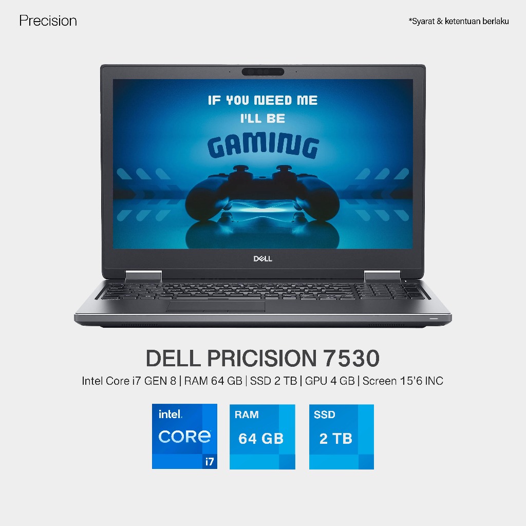Jual Laptop Workstation Dell Precision 7530 i7 GEN 8 RAM 64 GB SSD 2 TB ...