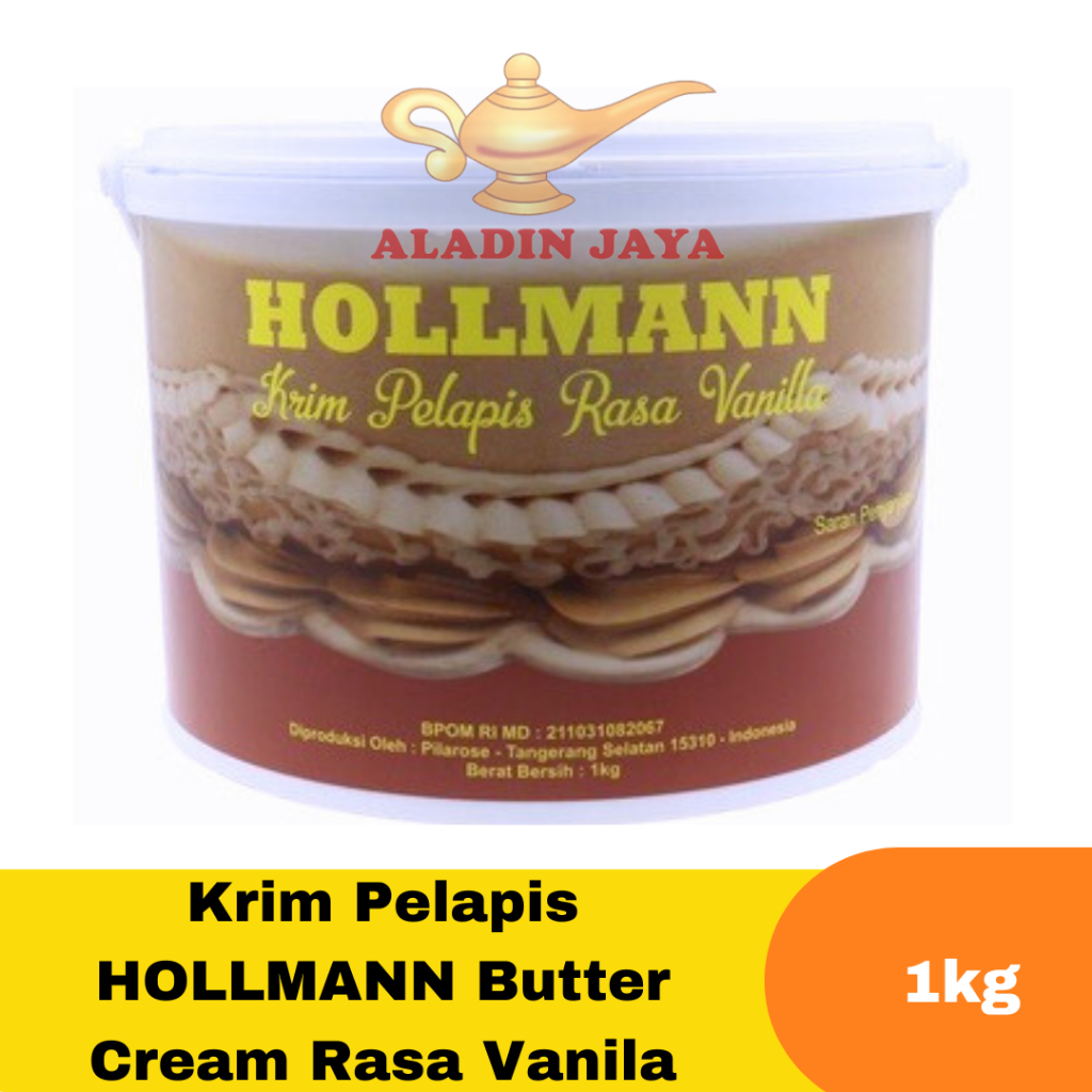 Jual Krim Pelapis HOLLMANN Butter Cream rasa Vanila ukuran 1kg | Shopee ...