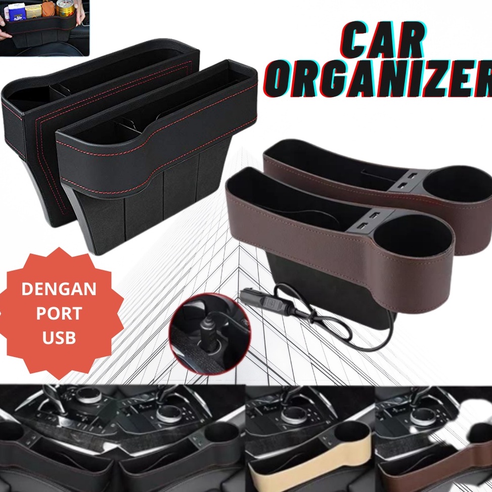 Jual Harga Bersahabat SEPASANG Front Seat Car Organizer Cup Holder Rak ...