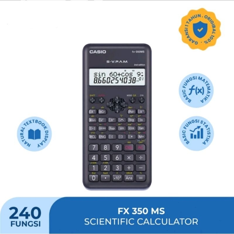 Jual Calculator Casio FX 350 MS / Calculator Scientific / Kalculator ...
