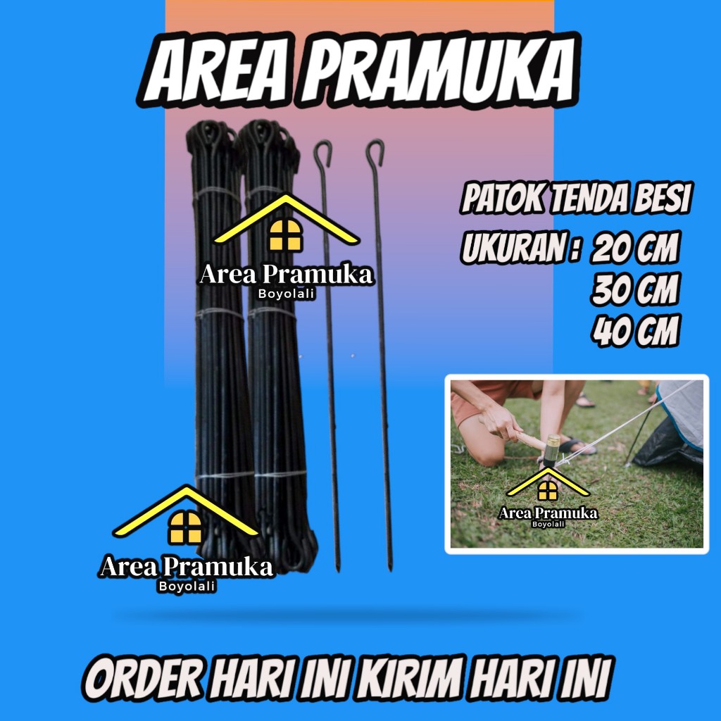 Jual Pasak tenda besi / patok tenda besi 20 / 30 / 40 cm | Shopee Indonesia