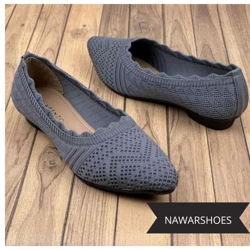 Jual NAWARSHOES - Sepatu Wanita Flat Shoes Rajut Import | Shopee Indonesia