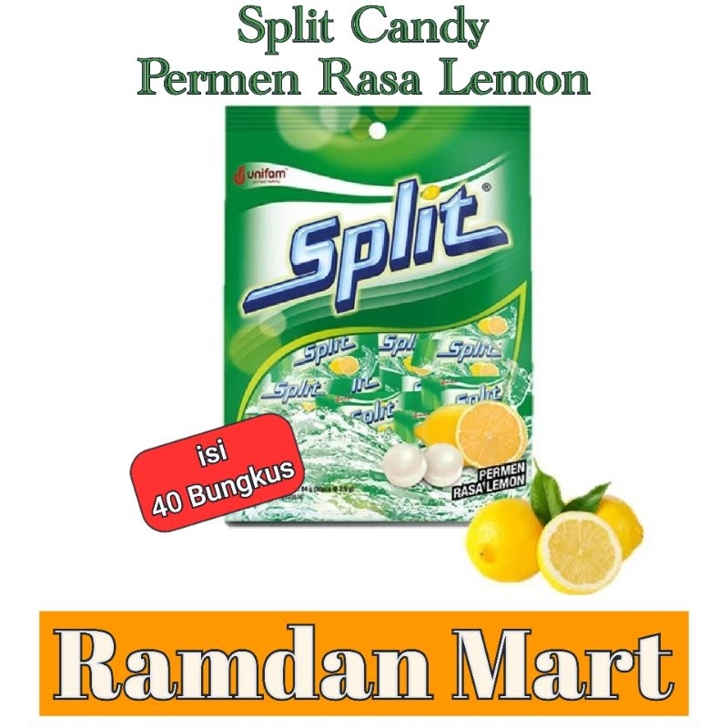 Jual SPLIT Candy | permen Rasa Lemon isi 40 Bungkus | Shopee Indonesia