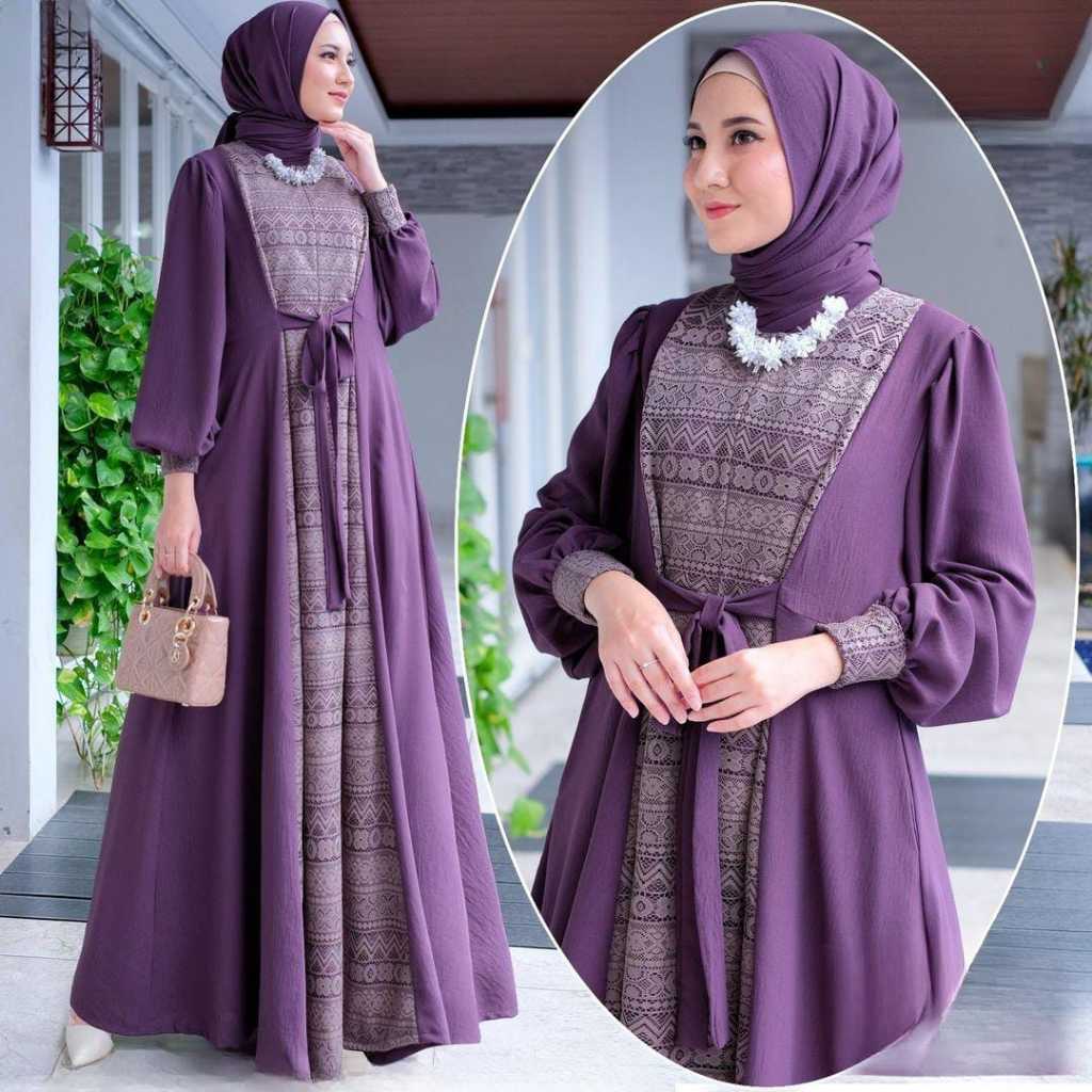 Jual gamis jumbo set hijab ukuran L XL XXL 3XL 5L ld 100 110 120 130 140 | Shopee Indonesia