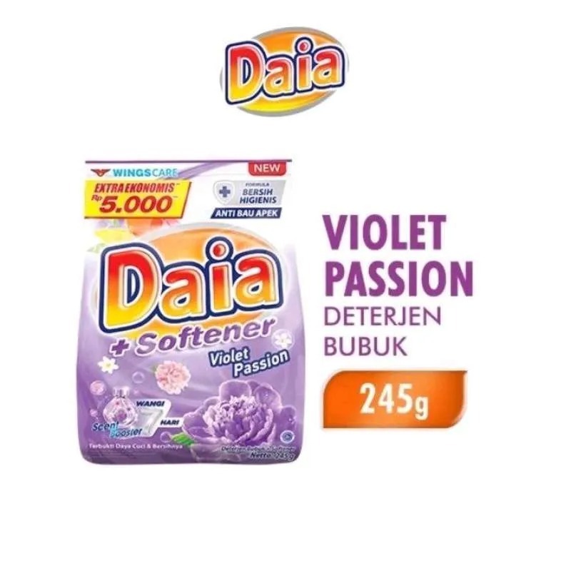 Jual DAIA DETERJEN BUBUK VIOLET PASSION 245gr | Shopee Indonesia