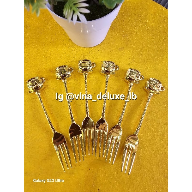 Jual Garpu Kue Gold 6pc | Shopee Indonesia