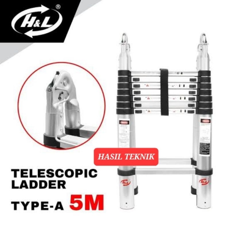 Jual Tangga Teleskopik 5 Meter Tipe A - Telescopic Ladder 5M Aluminium ...