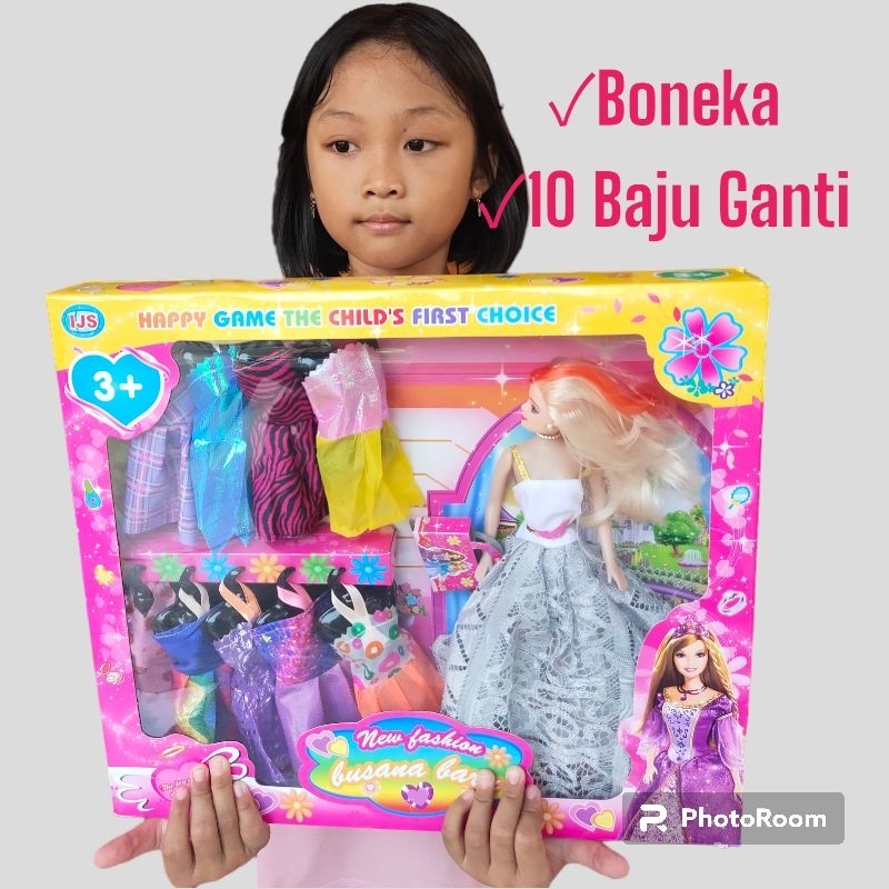Jual Mainan boneka cantik dengan 10 baju ganti kemasan box / boneka ...