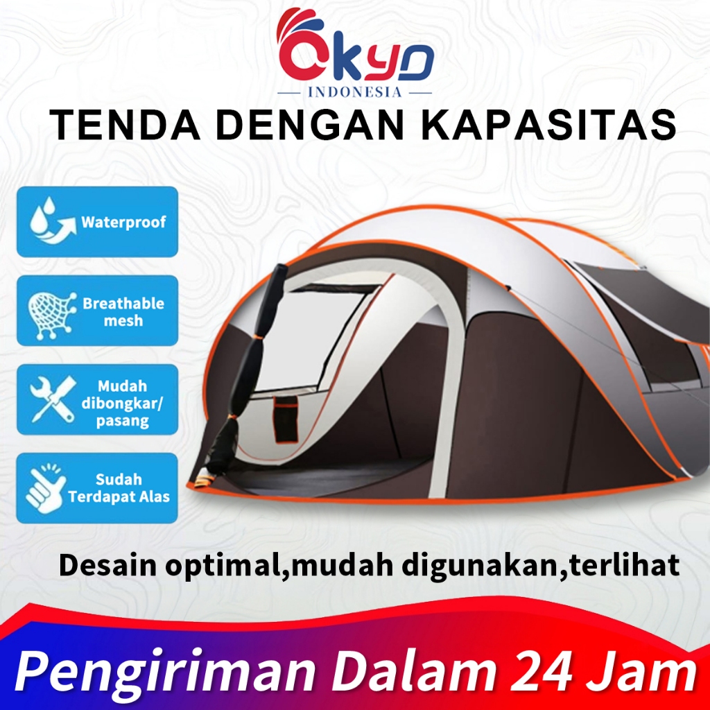 Jual Tenda camping otomatis 3-8 Orang Tenda berkemah empat pintu yang ...