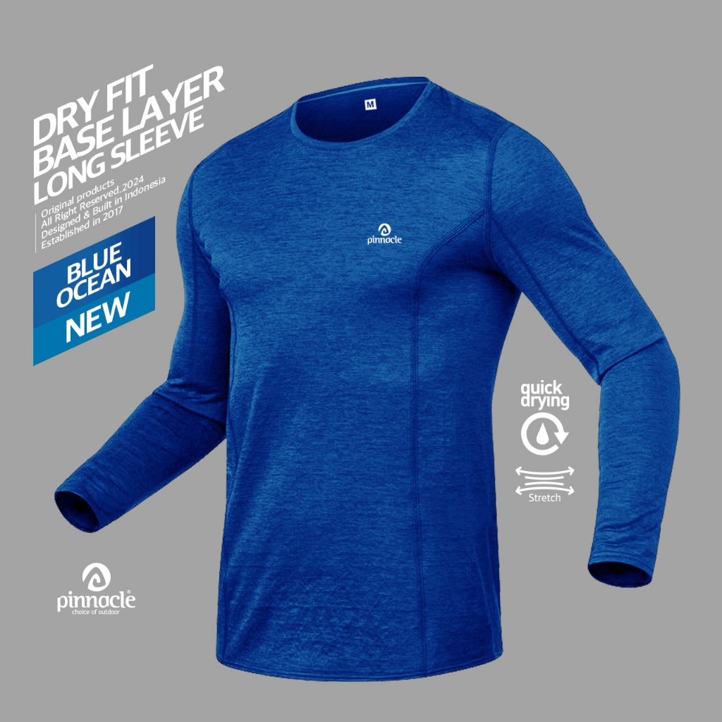 Jual Pinnacle Pro Official Baselayer Long Sleeve - Blue Ocean | Shopee ...