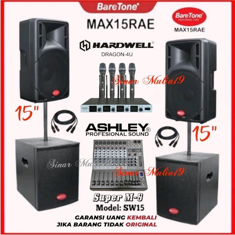 Jual Paket Sound System Outdoor BareTone MAX15RAE Subwoofer Aktif ...