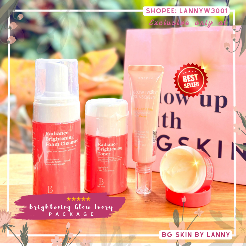 Jual BG SKIN Paket BRIGHTENING GLOW IVORY/PINK/CERAMIDE/EMULSION + FREE ...