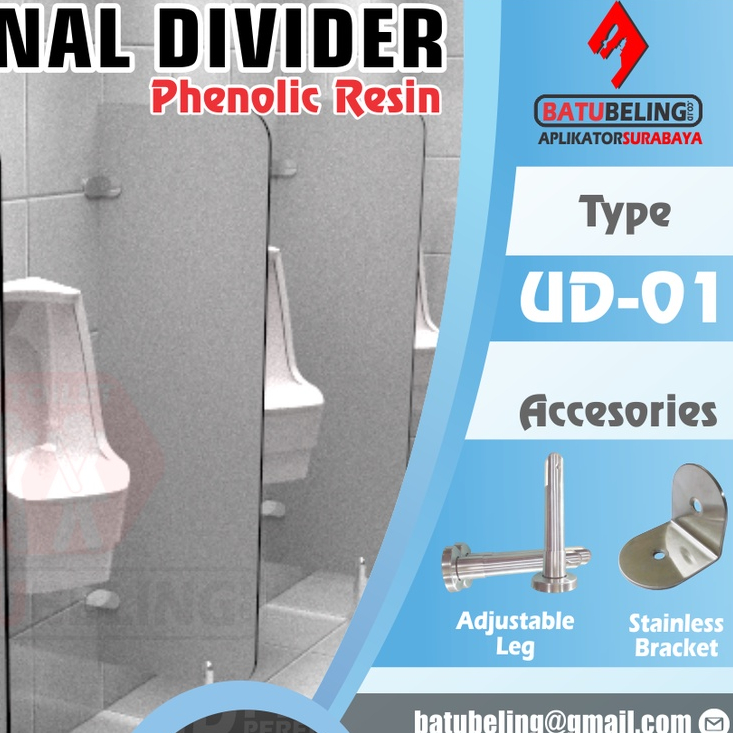 Jual Sekat Urinoir Phenolic Resin UD-01 Papan Partisi Pembatas Urinal ...