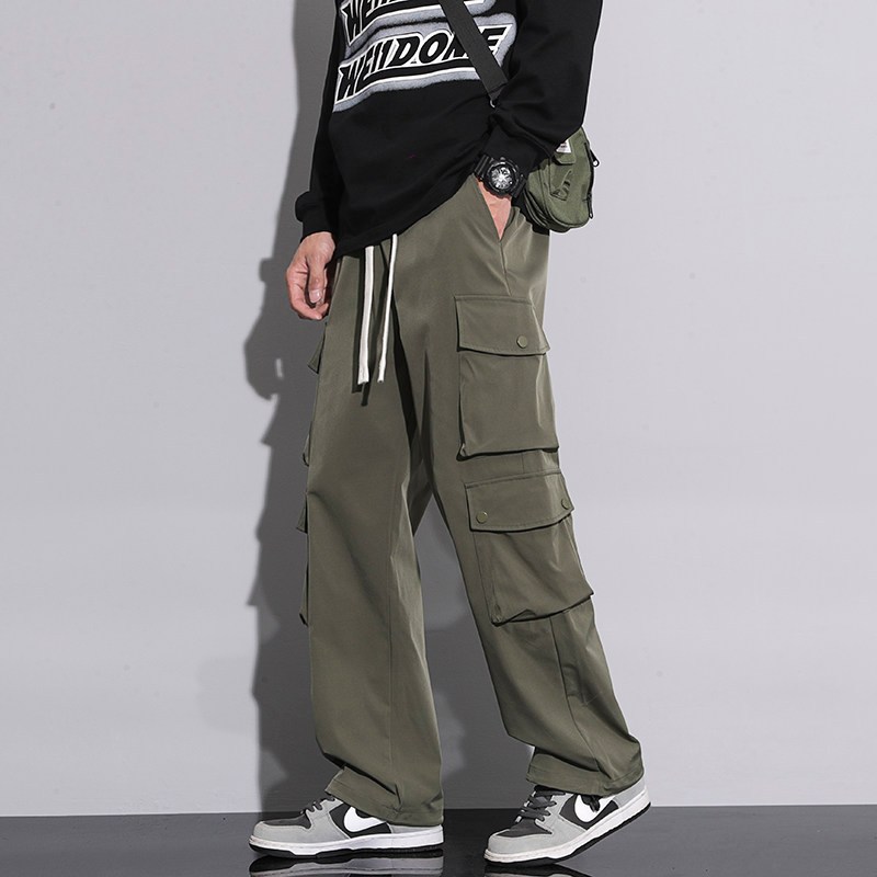 Jual celana cargo panjang loose pants hijau army oversize original korean style cowok kekinian ...