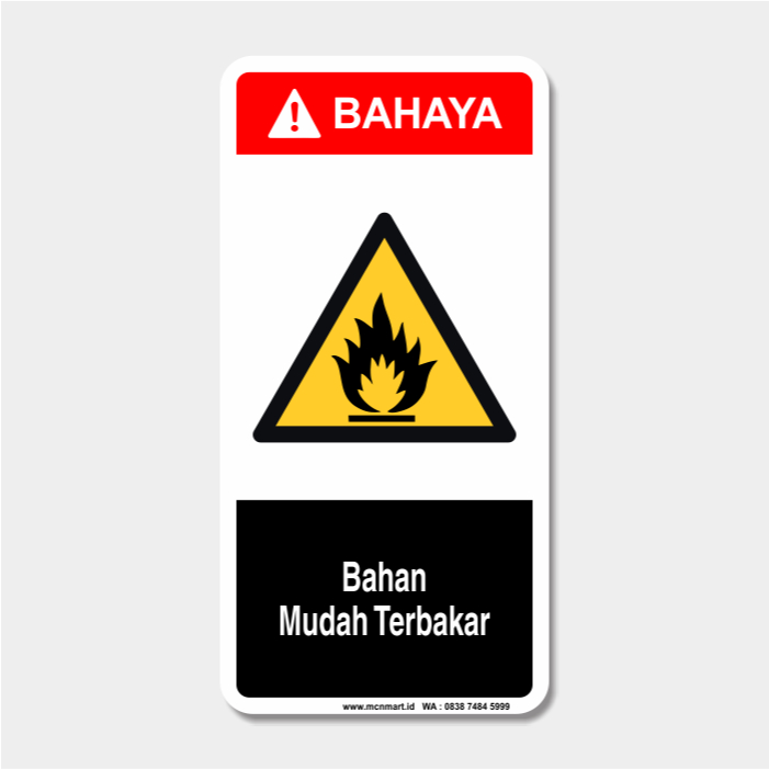Jual Safety Sign Rambu K3 Bahaya - Bahan Mudah Terbakar | Shopee Indonesia