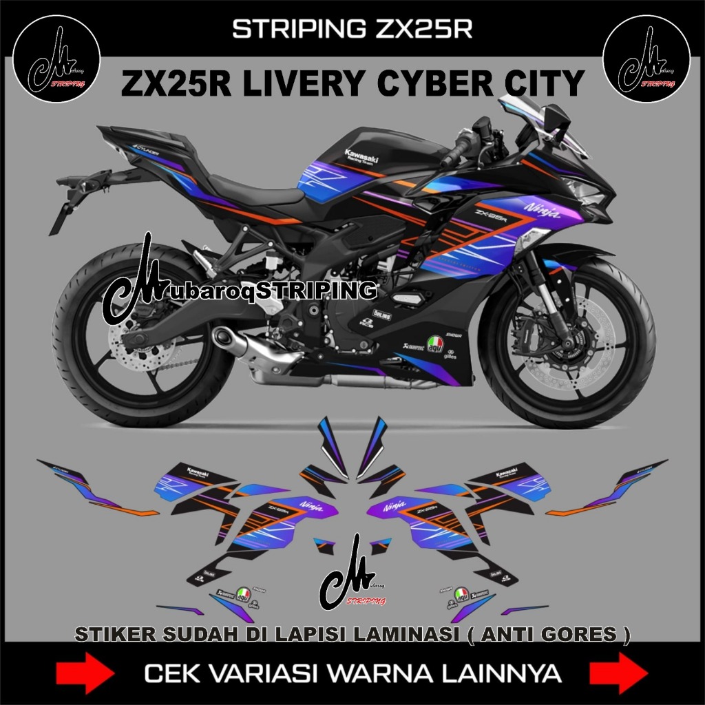 Jual Stiker Decal Zx25r Livery Ciber City / Sticker Striping SemiFull ...