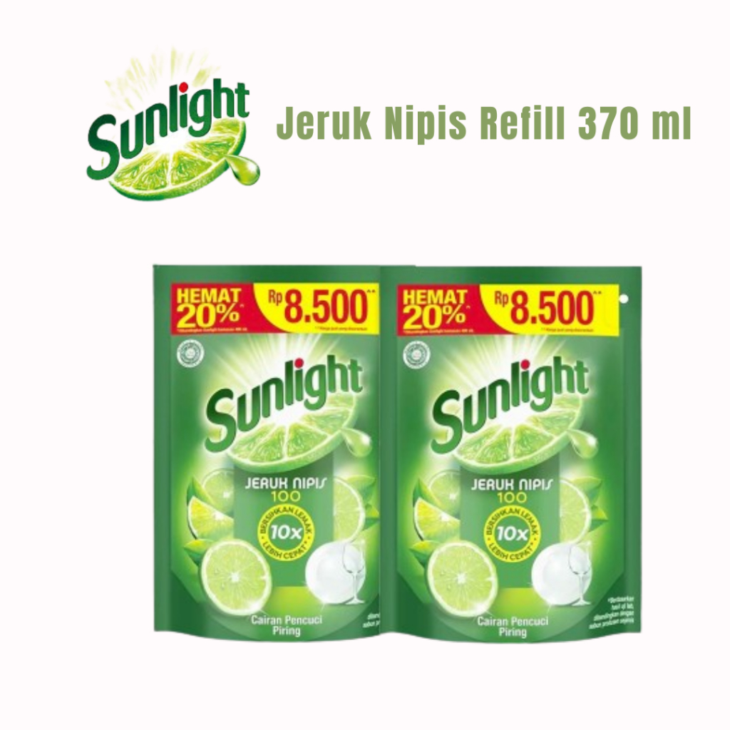 Jual SUNLIGHT SABUN CUCI PIRING JERUK NIPIS REFILL 370ML (PCS) | Shopee Indonesia