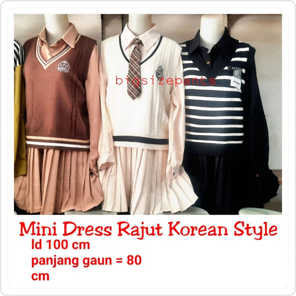 Jual MINI DRESS RAJUT KOREAN / VEST RAJUT / DRESS MINI KOREAN /DRESS ...