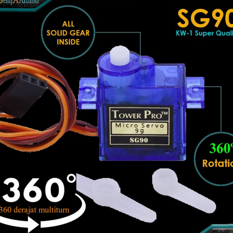 Jual Servo SG90 SG-90 360 derajat Multiturn 360degrees Unlimited Turn ...