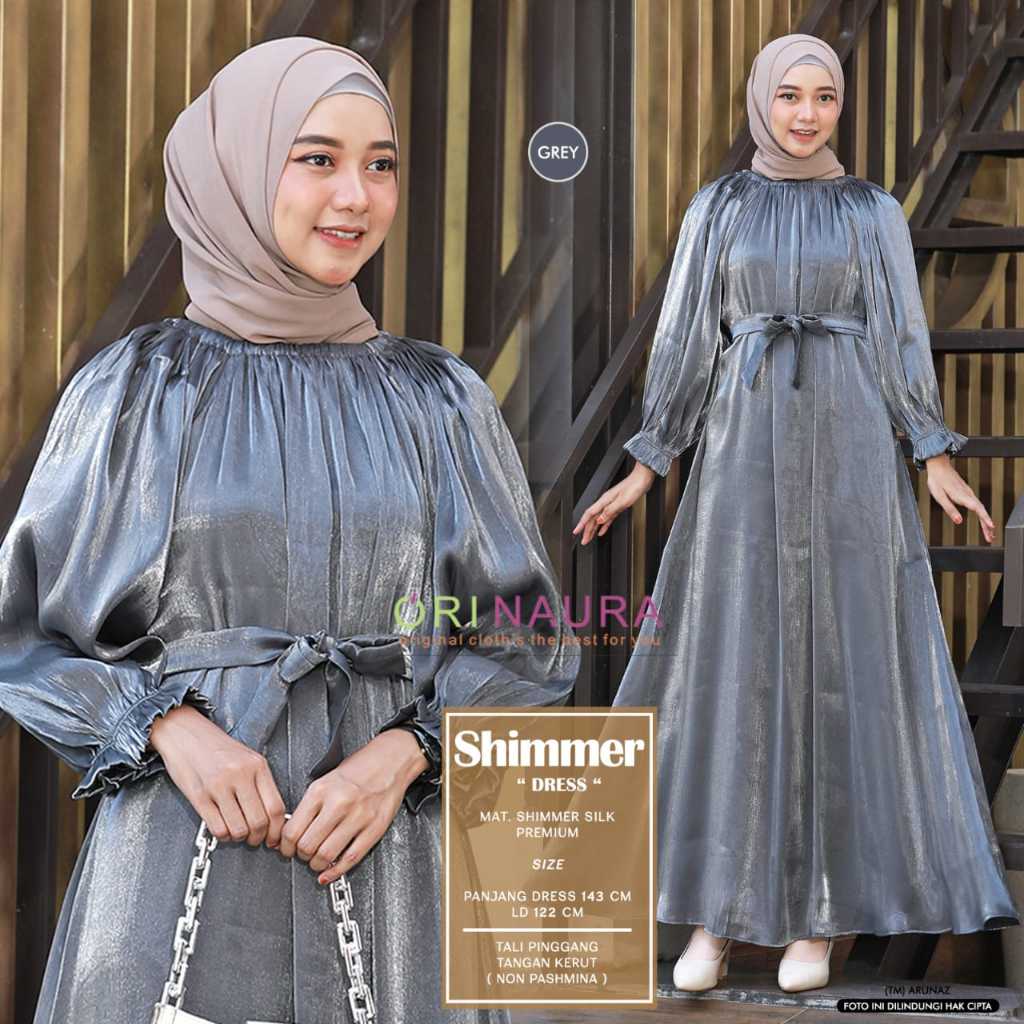 Jual Shimmer Dress Shimmer Dres Silk Premium Gamis Muslim wanita ...