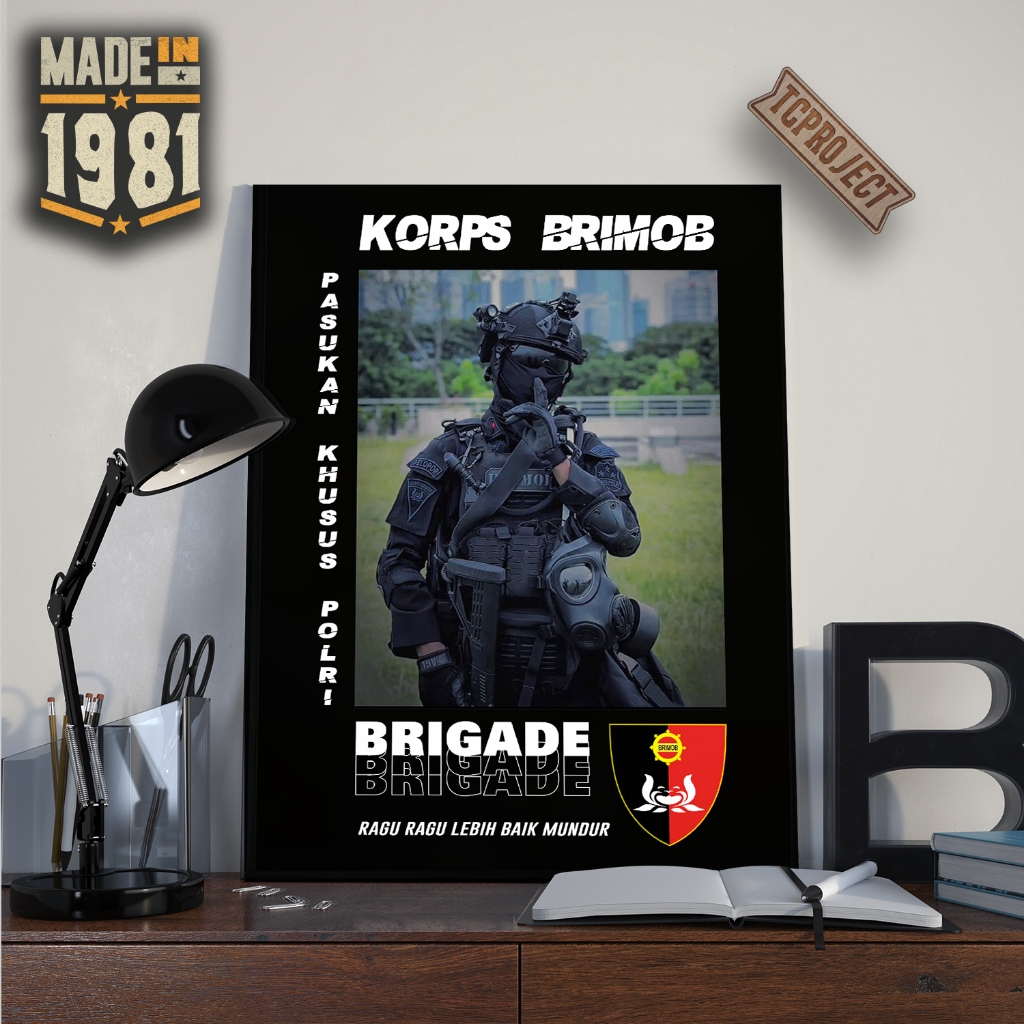 Jual Poster Brimob Brigade - Hiasan dinding | Shopee Indonesia
