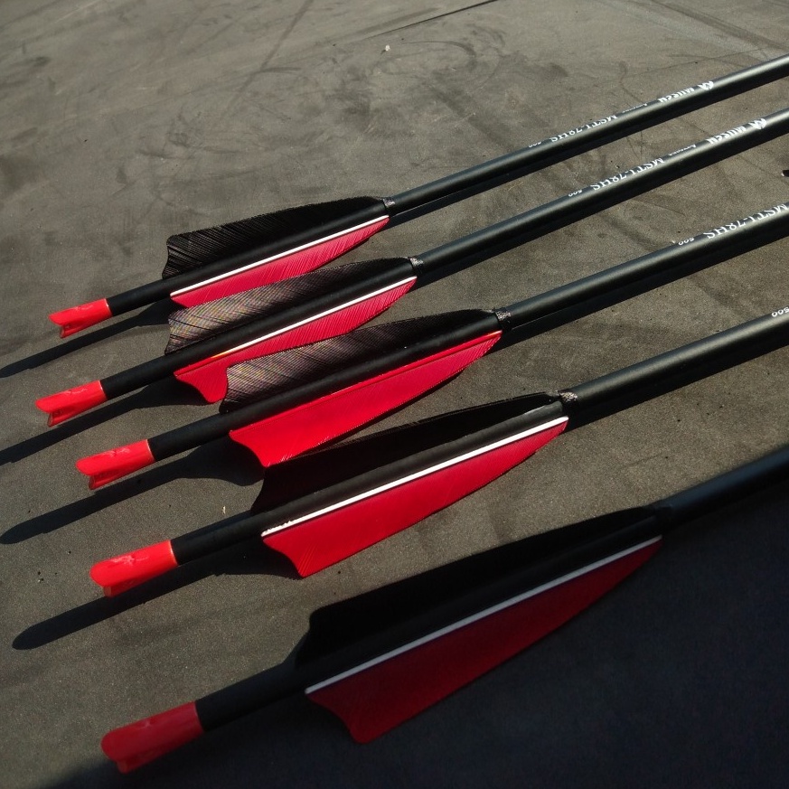 Jual KODE H7A Arrow Mix Carbon 78mm Vanes Bulu Kalkun Import Nock Fast ...