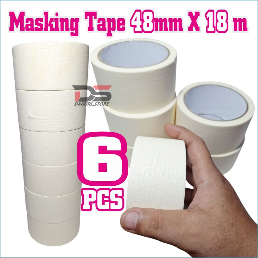 Jual Masking Tape / Lakban Kertas 48mm x 18meter Full Lakban Kertas ...