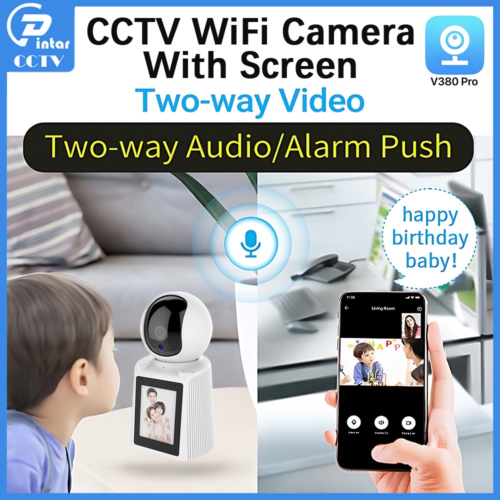 Jual V380 pro Wireless Video Call CCTV IP Camera with Screen Two way ...