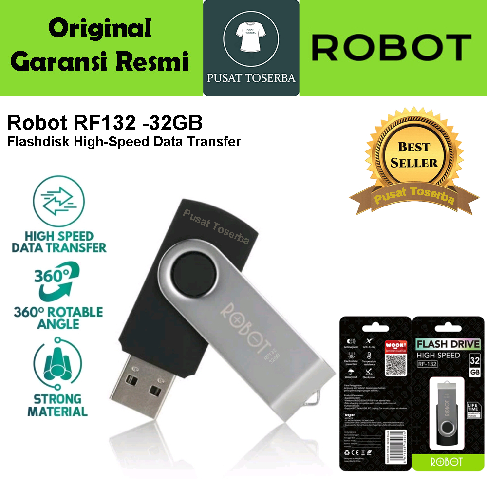 Jual Flashdisk Robot RF132 32GB USB2.0 Flash Drive High Speed Data ...