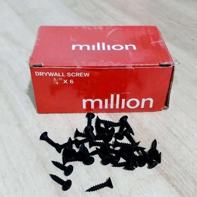 Jual Sekrup Baja/Sekrup hitam Million Segala ukuran(pack) | Shopee ...