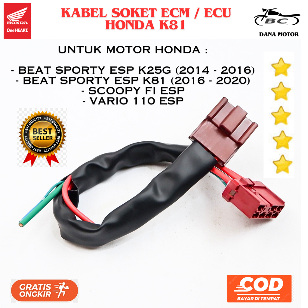 Jual Soket Ecu Beat Sporty Ori / Kabel Socket Ecu Honda Beat Fi ...