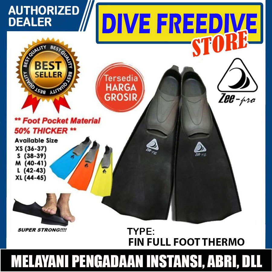 Jual Fin Full Foot Zeepro Thermo Next Rubber Eva Fins Kaki Katak Sepatu Bebek Snorkeling ...