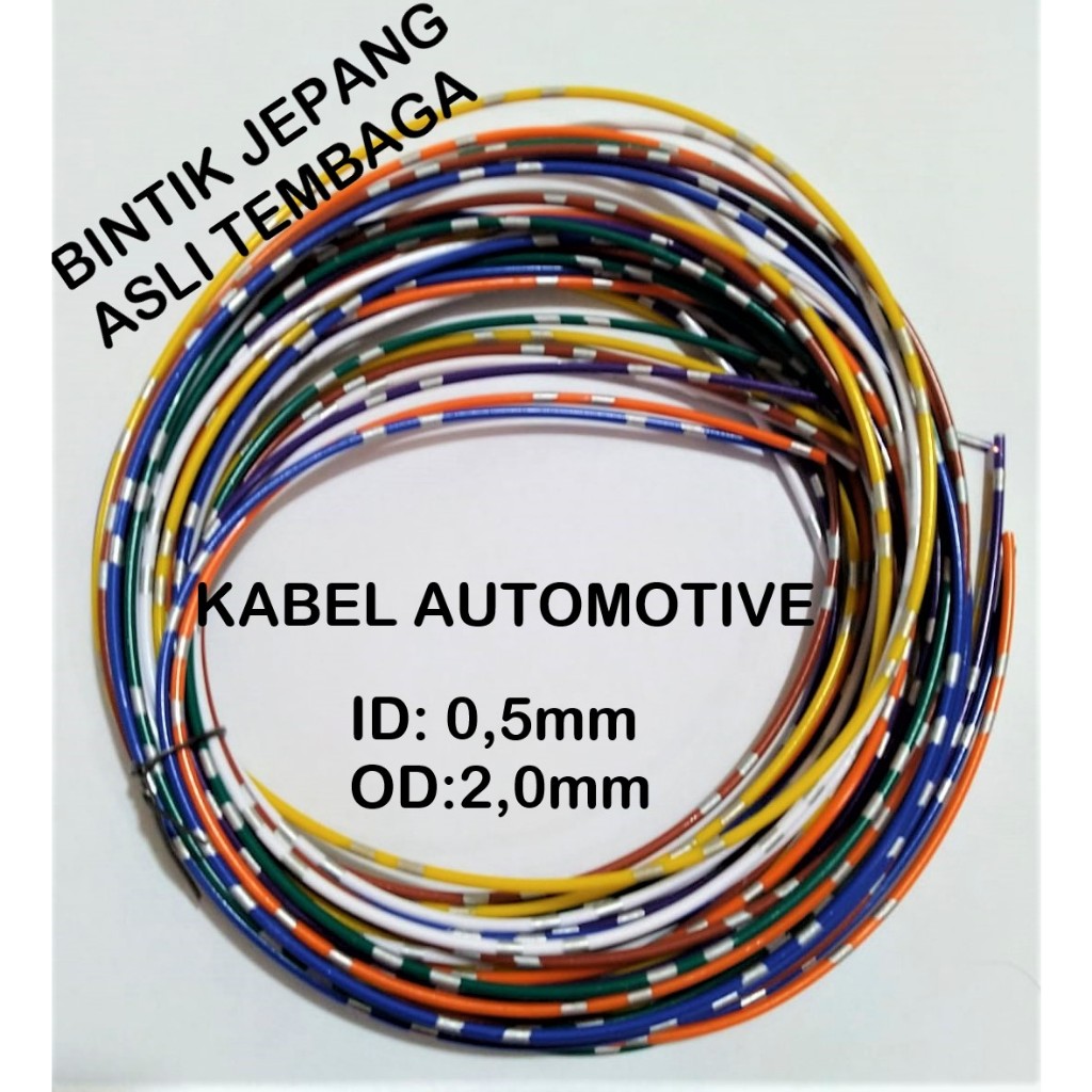 Jual Paket 14 Meter Kabel bintik Jepang 0,5mm x 7 warna automotive kabel mobil motor | Shopee ...