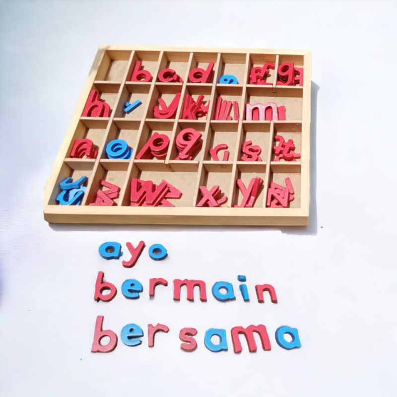 Jual Large Moveable alphabet Montessori bahan kayu - free bubble wrap ...