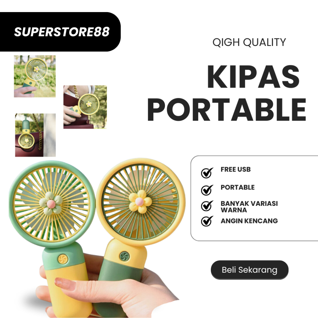 Jual Kipas Angin Mini Portable Kipas Angin USB Genggam Karakter Kipas ...