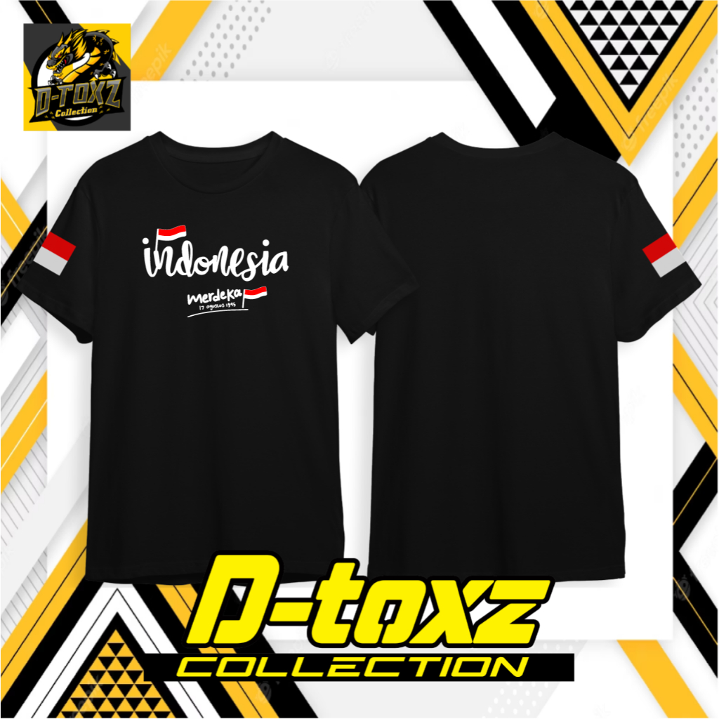 Jual KAOS INDONESIA MERDEKA 17 AGUSTUS 1945 2 TIANG BENDERA MERAH PUTIH ...