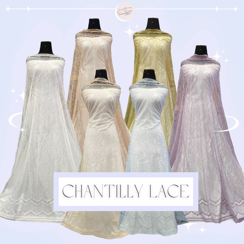 Jual (Harga per Panel)KAIN BROKAT lace perancis CHANTILY LACE KAIN ...