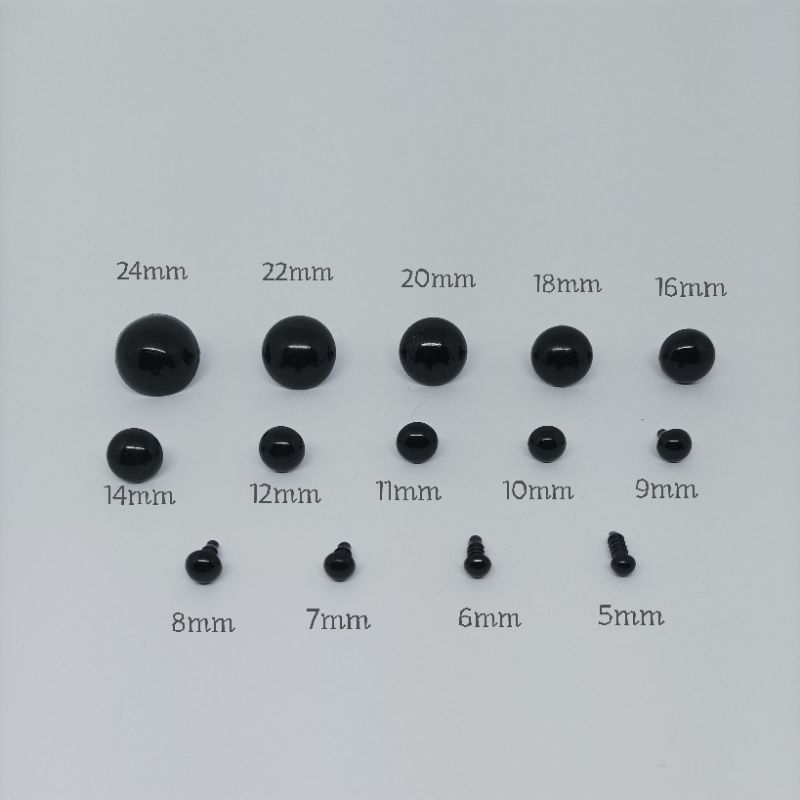 Jual Mata boneka tusuk / mata amigurumi (10 mata+10 washer) 5mm - 14mm ...