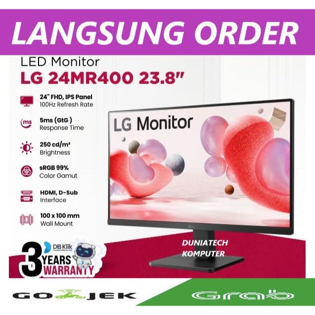 Jual Monitor LG 24" 24MR400-B 3-Side 24MR400 FHD IPS HDMI Borderless Garansi Resmi | Shopee ...